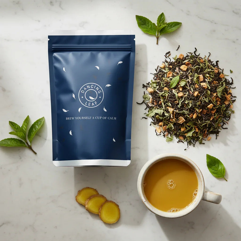 Tulsi Adrak Chai - Holy Basil Ginger Tea | Immunity Boost | Dancing Leaf
